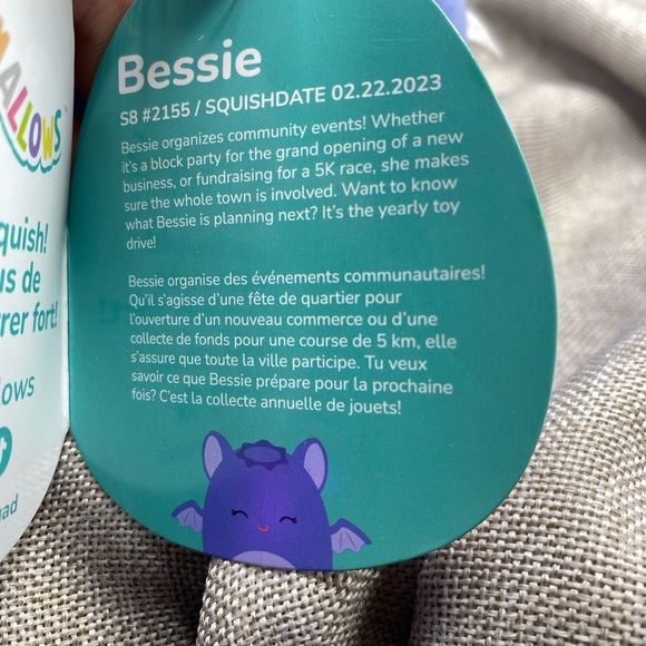 Squishmallows | Toys | Nwt 8 Bessie The Blueberry Bat Squishmallow ...
